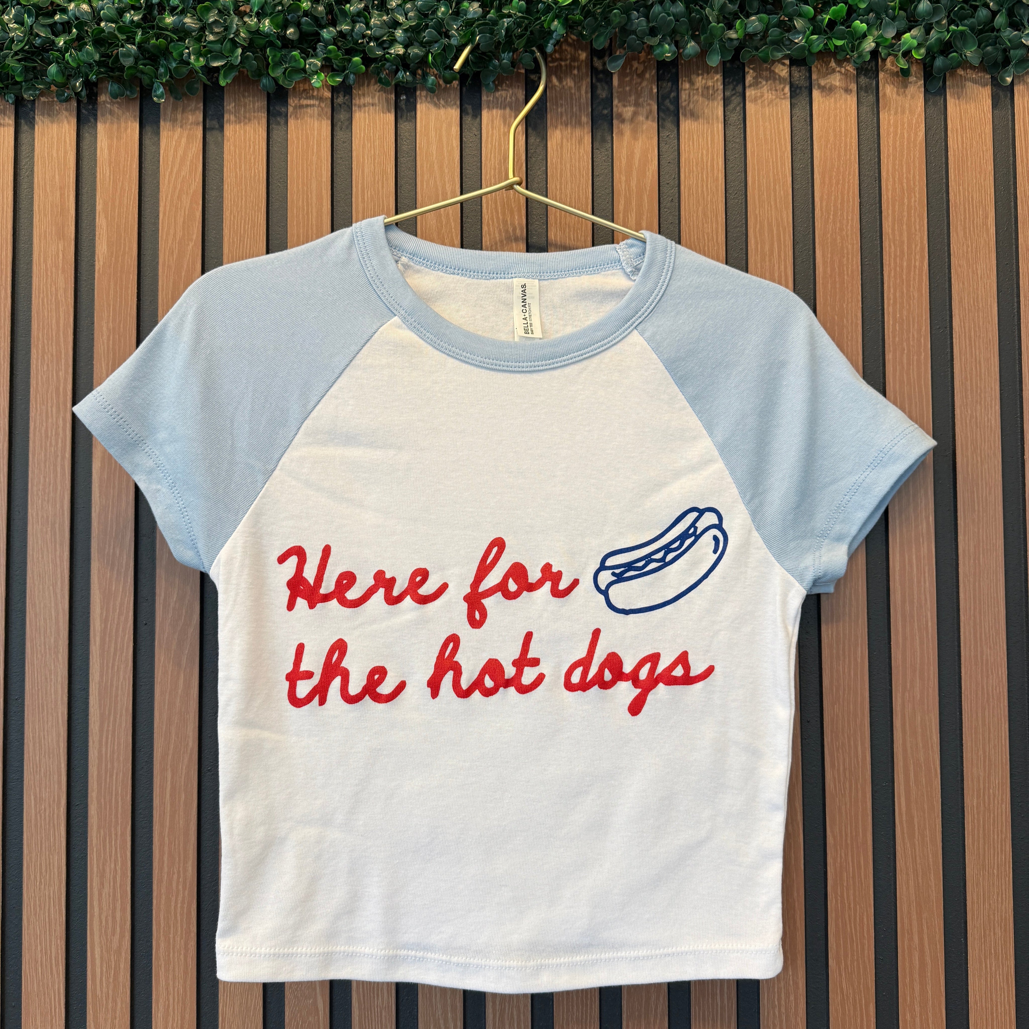 Hot Dogs Women’s Baby Tee – Minor Details Philly